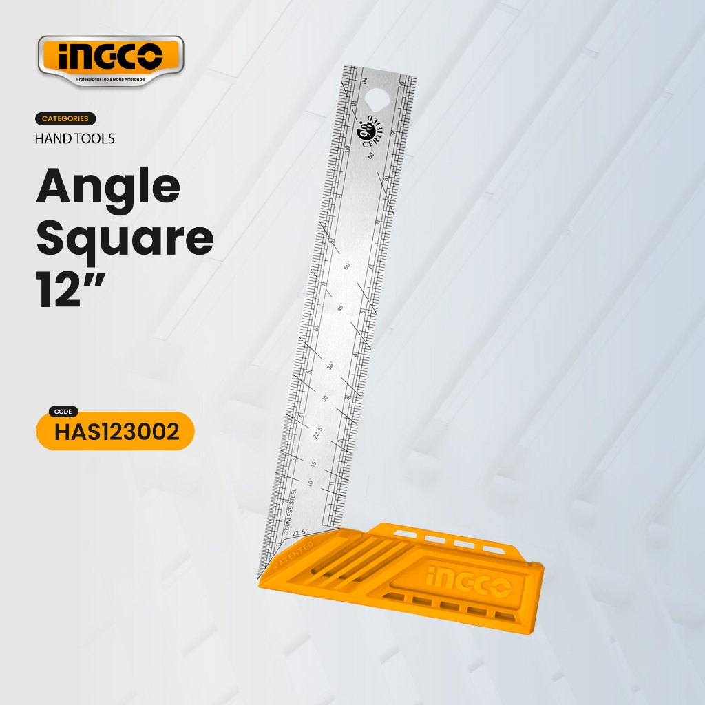 Ingco 12" Stainless Steel Angle Square HAS123002 IHT | Shopee Philippines