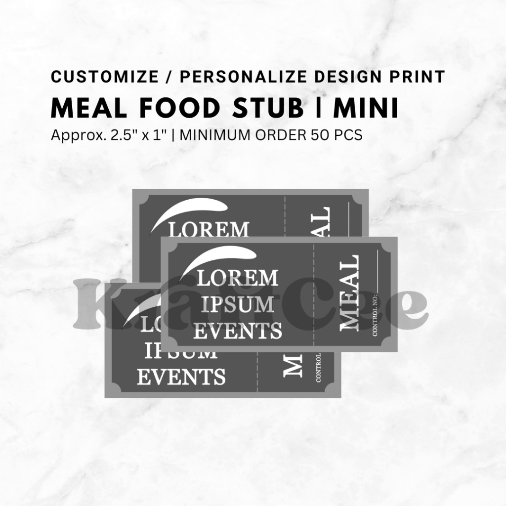 Meal Food Stub Mini Cards | KraftCee Printing | Shopee Philippines