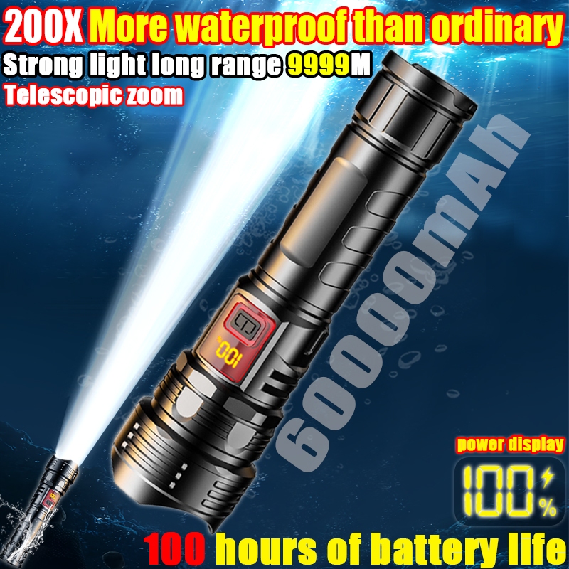[telescopic zoom]Super Bright LED flashlight rechargeabl waterproof ...
