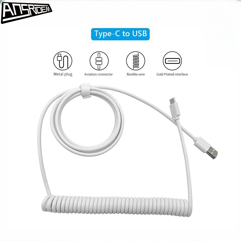 Mechanical Keyboard Custom Coiled Cable Wire GH60 Aviator USB Type C ...