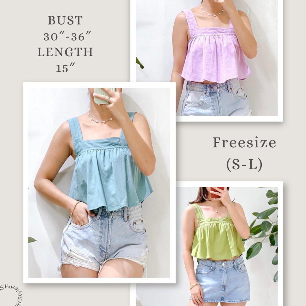 Premium Cotton Linen Sleeveless Crop Top - Casual Summer Tops | Shopee ...