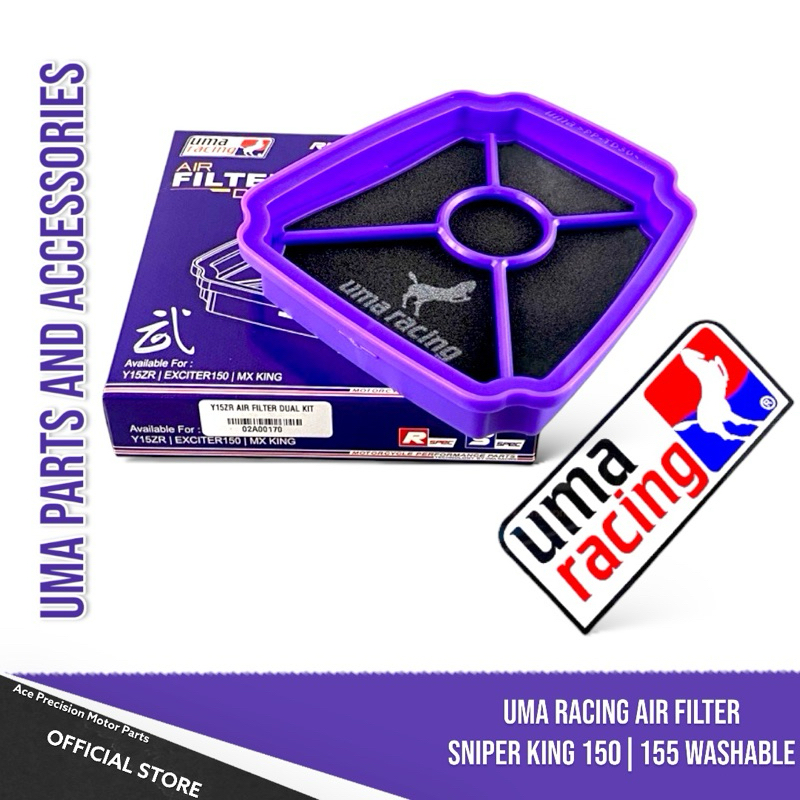 UMA RACING AIR FILTER /CLEANER ASSY SNIPER KING 150/155 WASHABLE ...