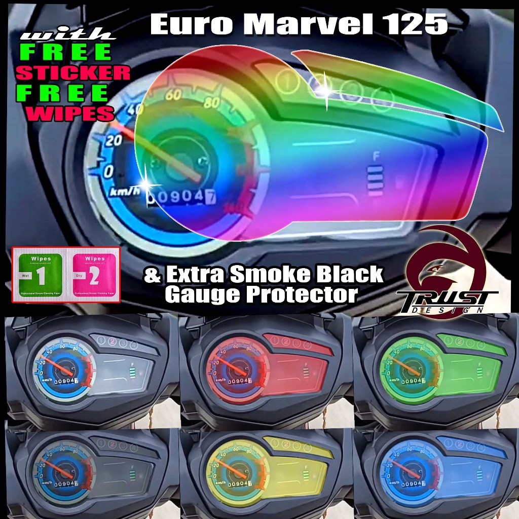 Euro Marvel 125 BUY1GET1 FREE Smoke Black Gauge Protector | Shopee ...