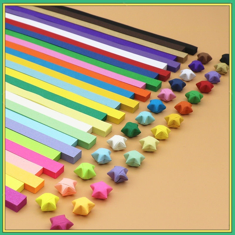 540pcs Stars Origami Paper Strips Fold DIY Hand Crafts Colorful Lucky ...