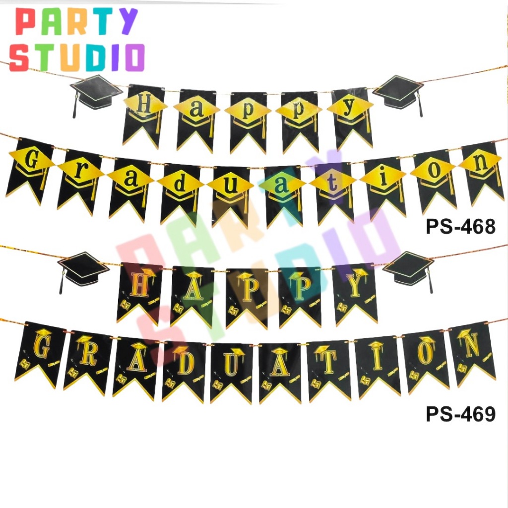 Happy Graduation Banner with Lazer Letters Graduation Theme Decoration ...