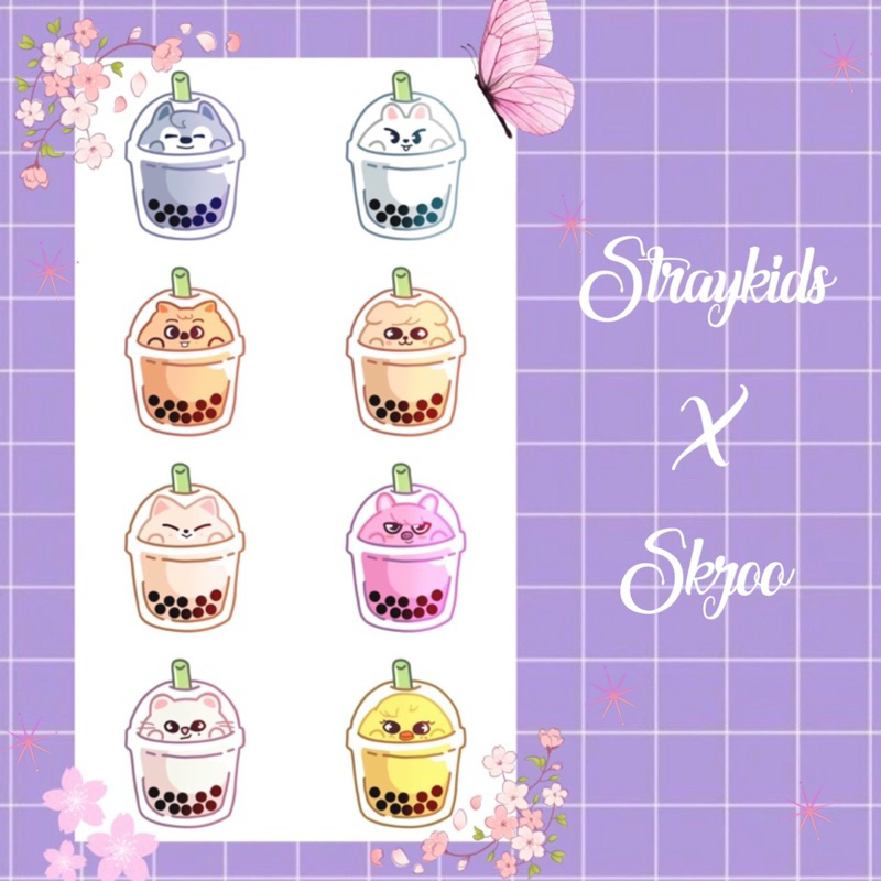 Kpop Group Cute Boba Waterproof Vinyl Sticker Pack Die-cut | Shopee ...