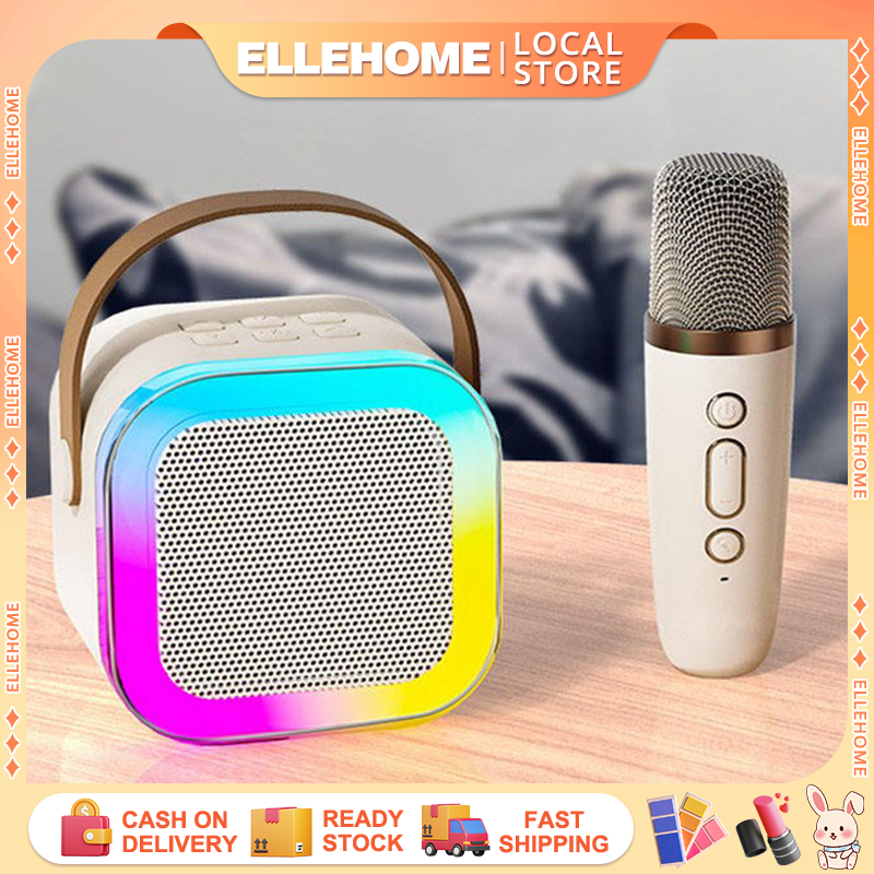 Mini Bluetooth Speaker Portable Led Colorful Light Wireless Microphone ...