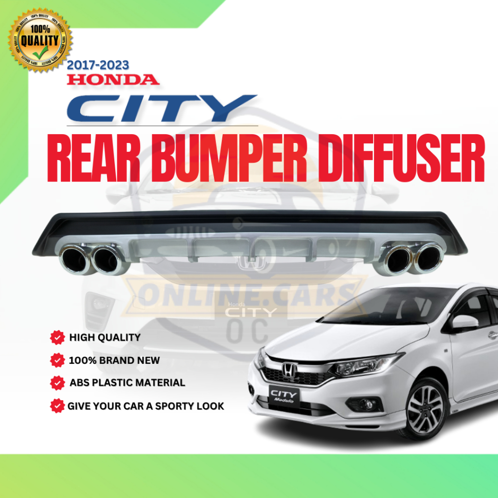 OC HONDA CITY 2017 2018 2019 2020 2021 2022 2023 Rear Bumper Diffuser ...