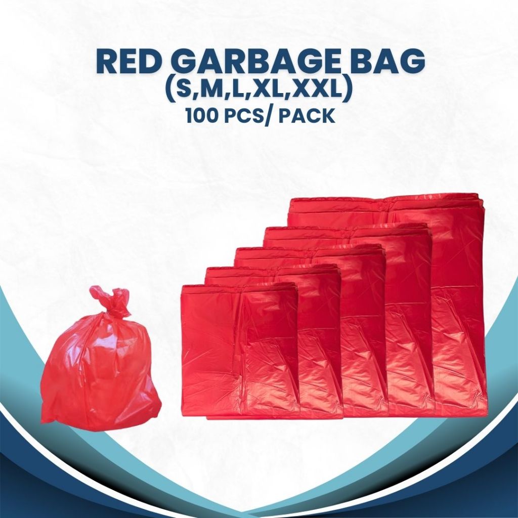 Red Garbage Bag || MAKAPAL || Small , Medium, Large, XL, XXL || set of ...