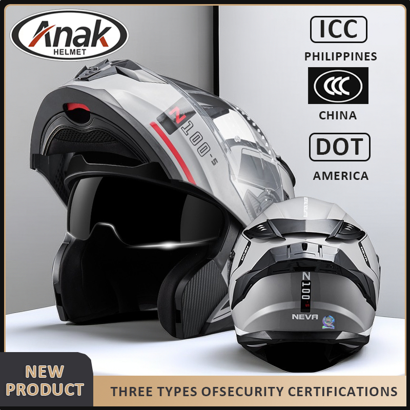 Anak Original Modular Dual Visor Helmet for Motorcycle with Icc Sticker ...