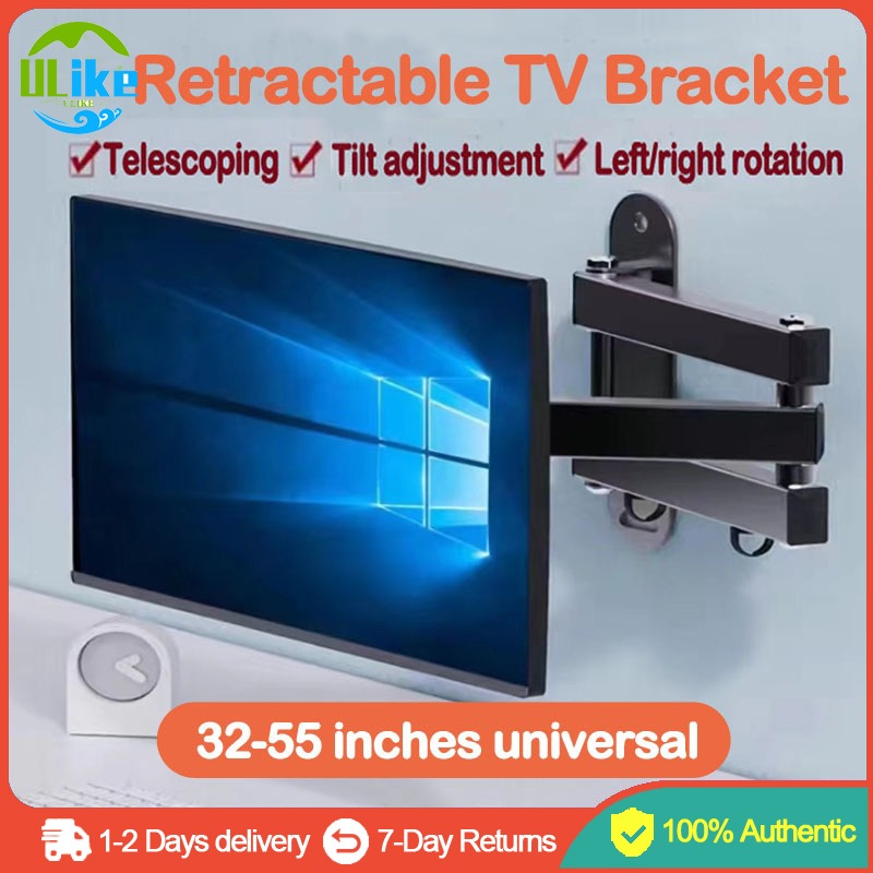 Retractable TV Brackets 14-55 inch Universal TV Stand Swivel Tilt LED ...