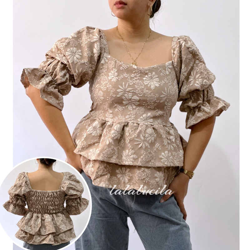 Perry Puff Top L-XL | Shopee Philippines