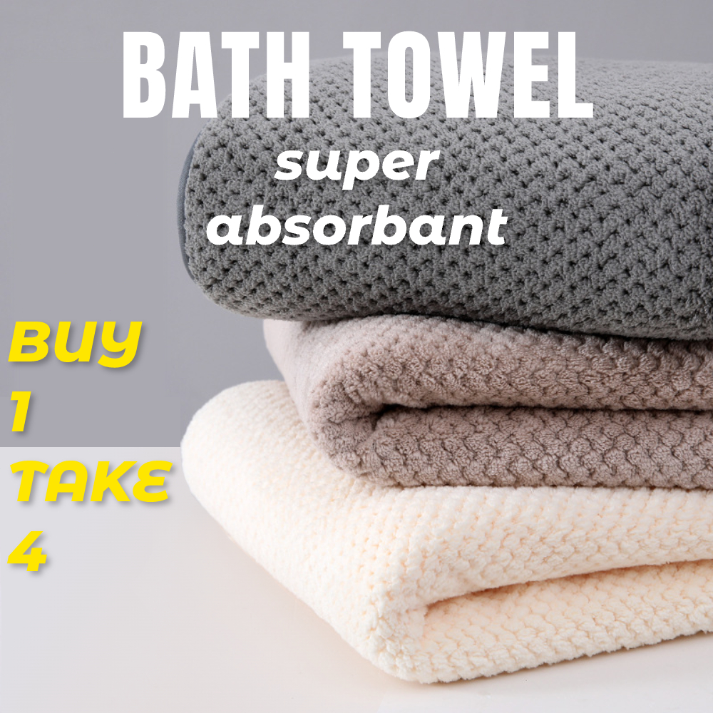 Super-absorbent bath towel lightweight thick lint-free travel household multifunctional bath ...