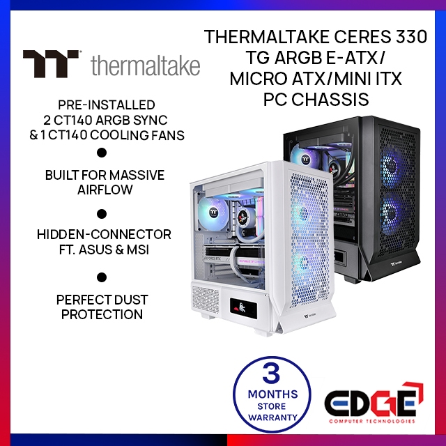 EDGE | THERMALTAKE Ceres 330 TG ARGB E-ATX/ Micro ATX/Mini ITX PC ...