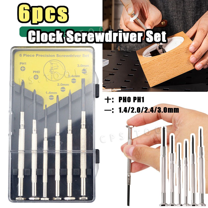 6pcs Precision Mini Screwdriver Set Thread Anti-Slip Design For Watch ...