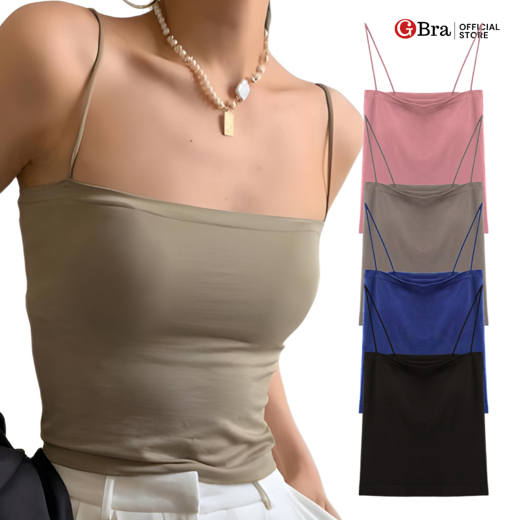 GBra Padded Crop Top Bralette Camisole Spaghetti Strap Women Tops ...