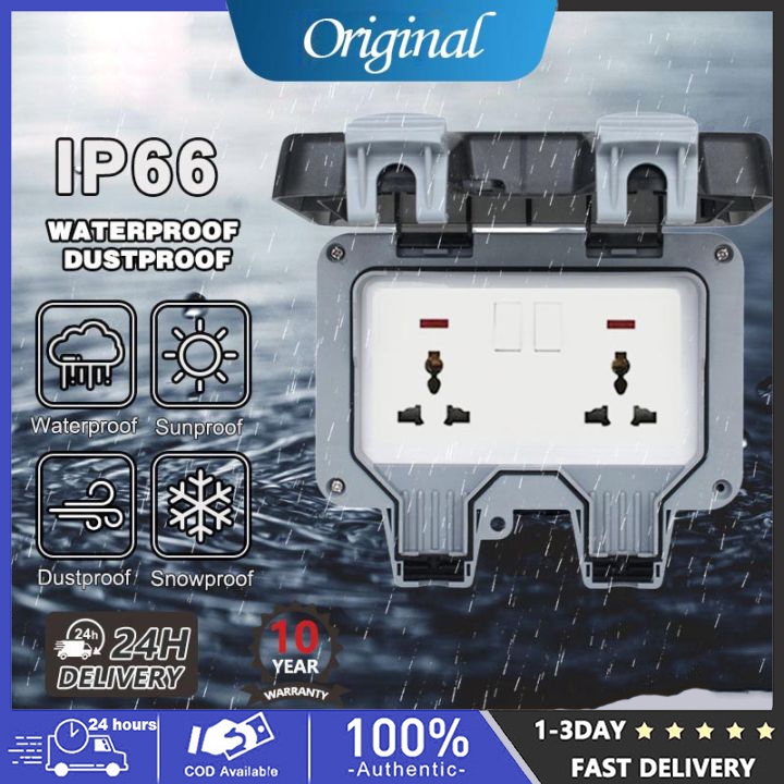 Universal 2 Gang Usb Double Socket Outdoor Socket Outlet Waterproof ...
