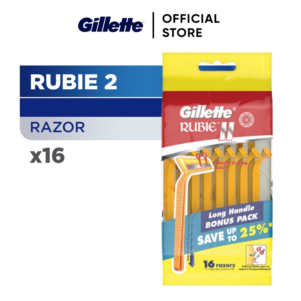 Gillette Rubie 2 Disposable Razor 16s [Shave Care] | Shopee Philippines