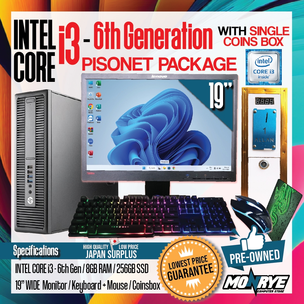 PISONET Package: AMD Ryzen Athlon A8, Intel i7 i5 i3 Combo+FREE ...