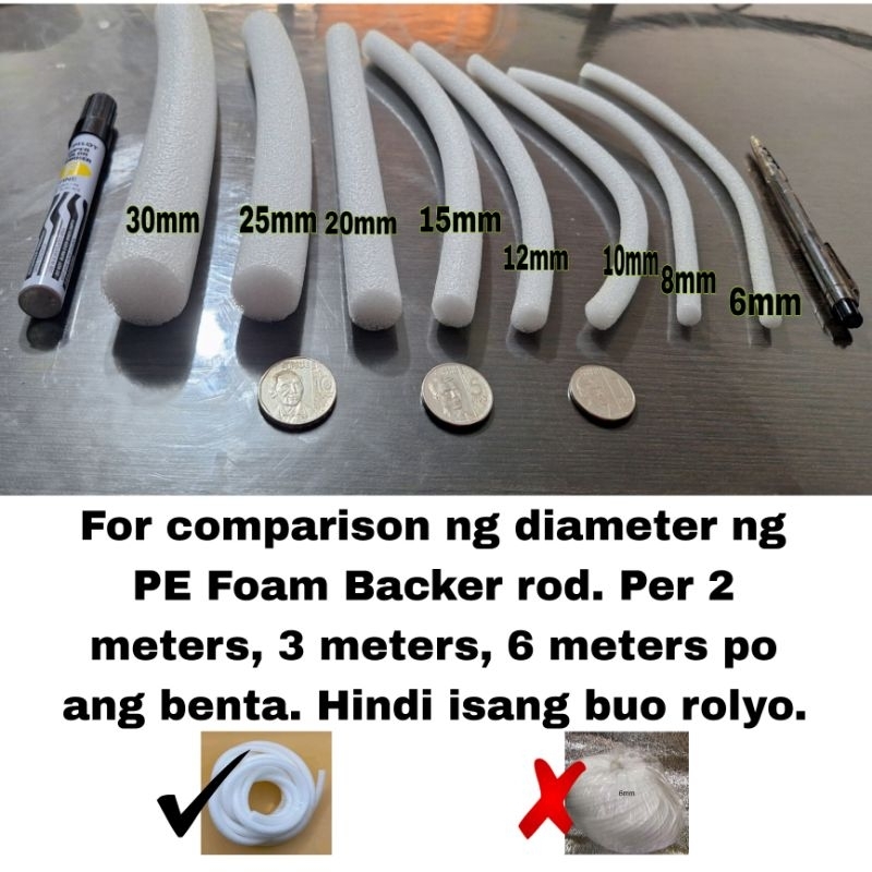 Aircon Gap Filler Foam Stick Polyethylene Foam Sealant Backing Rod 6mm ...