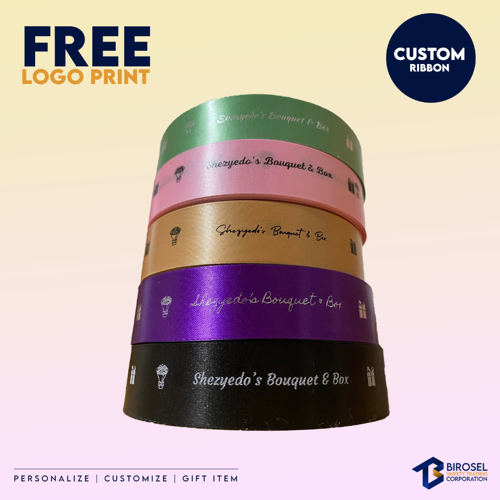 Personalized Cut Edge Satin Ribbons (50 meters per roll) | Shopee ...