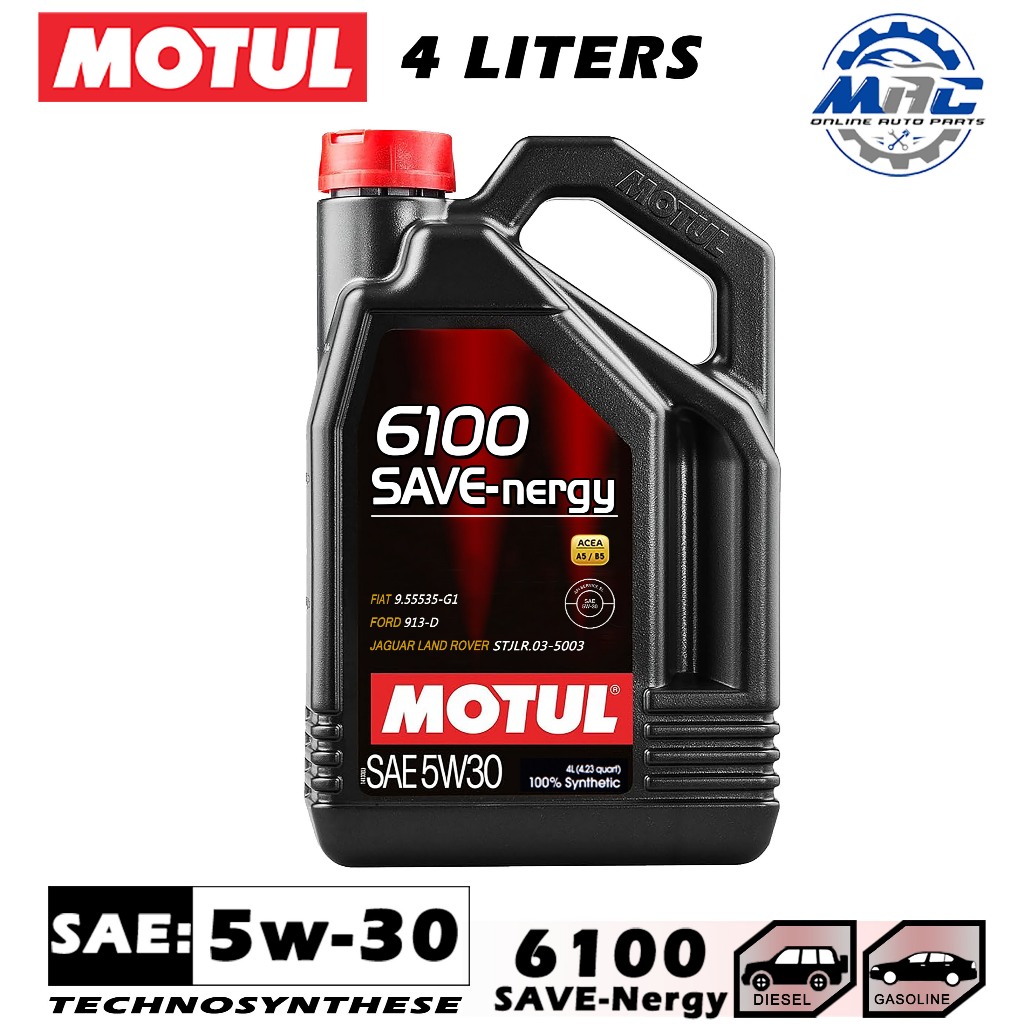 Motul 6100 Save-Nergy 5w30 4 liters and 1 liter Advanced Technosynthese ...