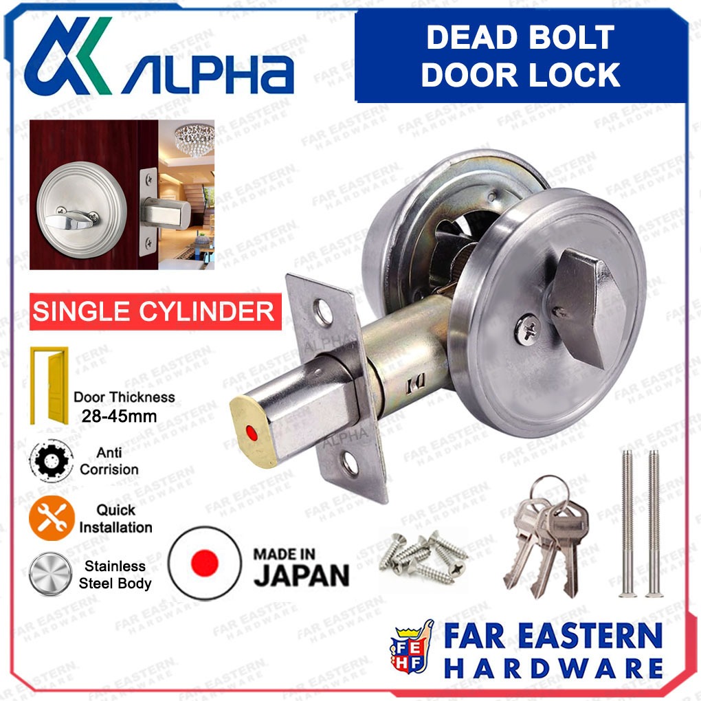 ALPHA Dead Bolt Single Cylinder Deadbolt Door Lock Stainless Steel 63SS ...
