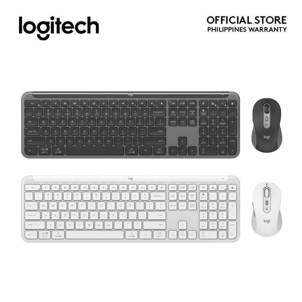 Logitech MK950 Graphite/Off-white Signature Slim Wireless Keyboard ...