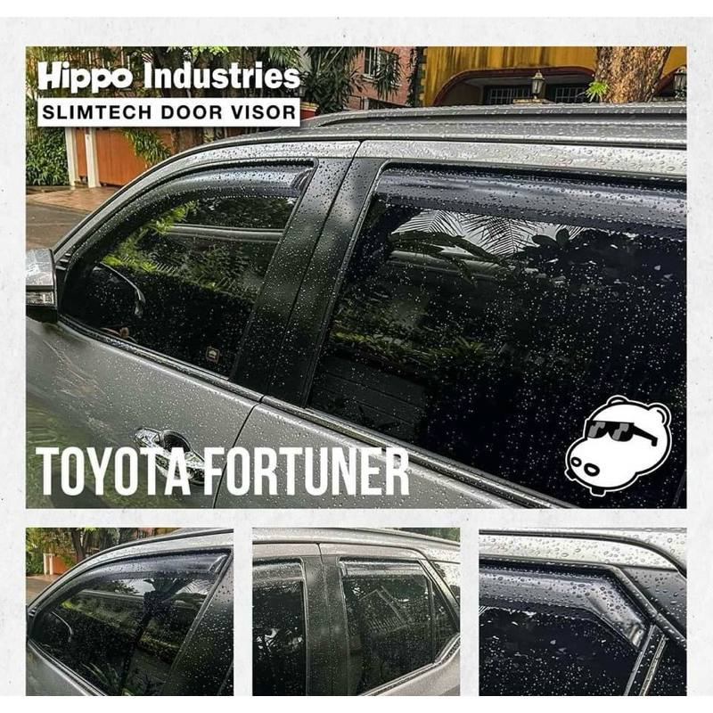 Hippotech Slim Rainvisor Toyota Fortuner 2016-2025 | Shopee Philippines