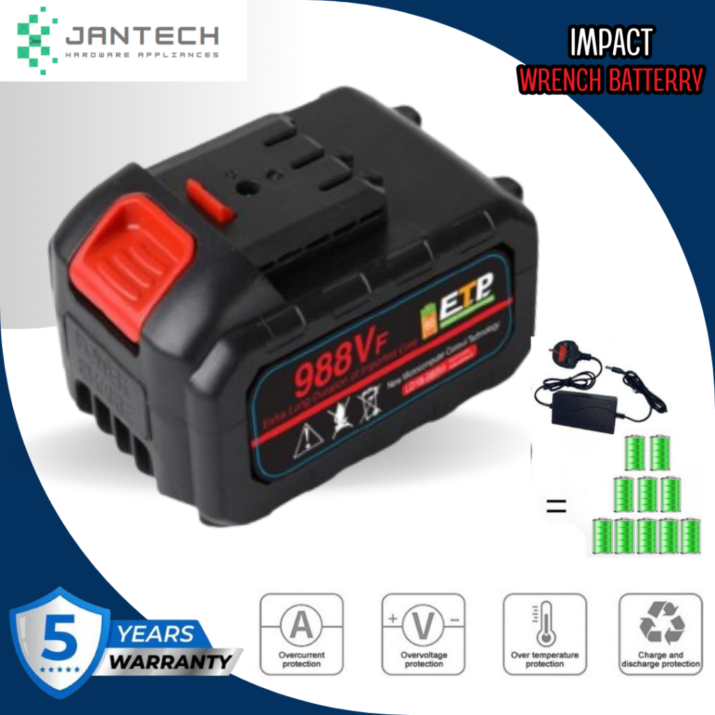 Impact Wrench Battery 988VF Lithium Battery For Wrench/Angle Grinder ...