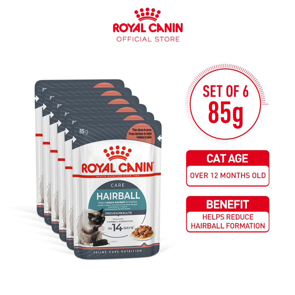 Royal Canin Hairball Care (85g x 6 pouches) Wet Cat Food - Feline Care ...