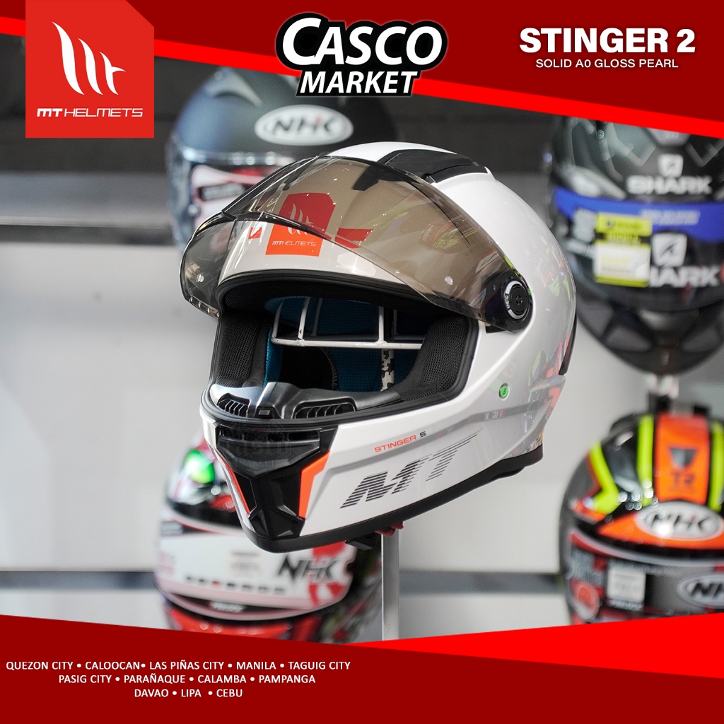 MT STINGER 2 P SOLID PLAIN FULL FACE SINGLE VISOR MOTORCYCLE HELMET ...