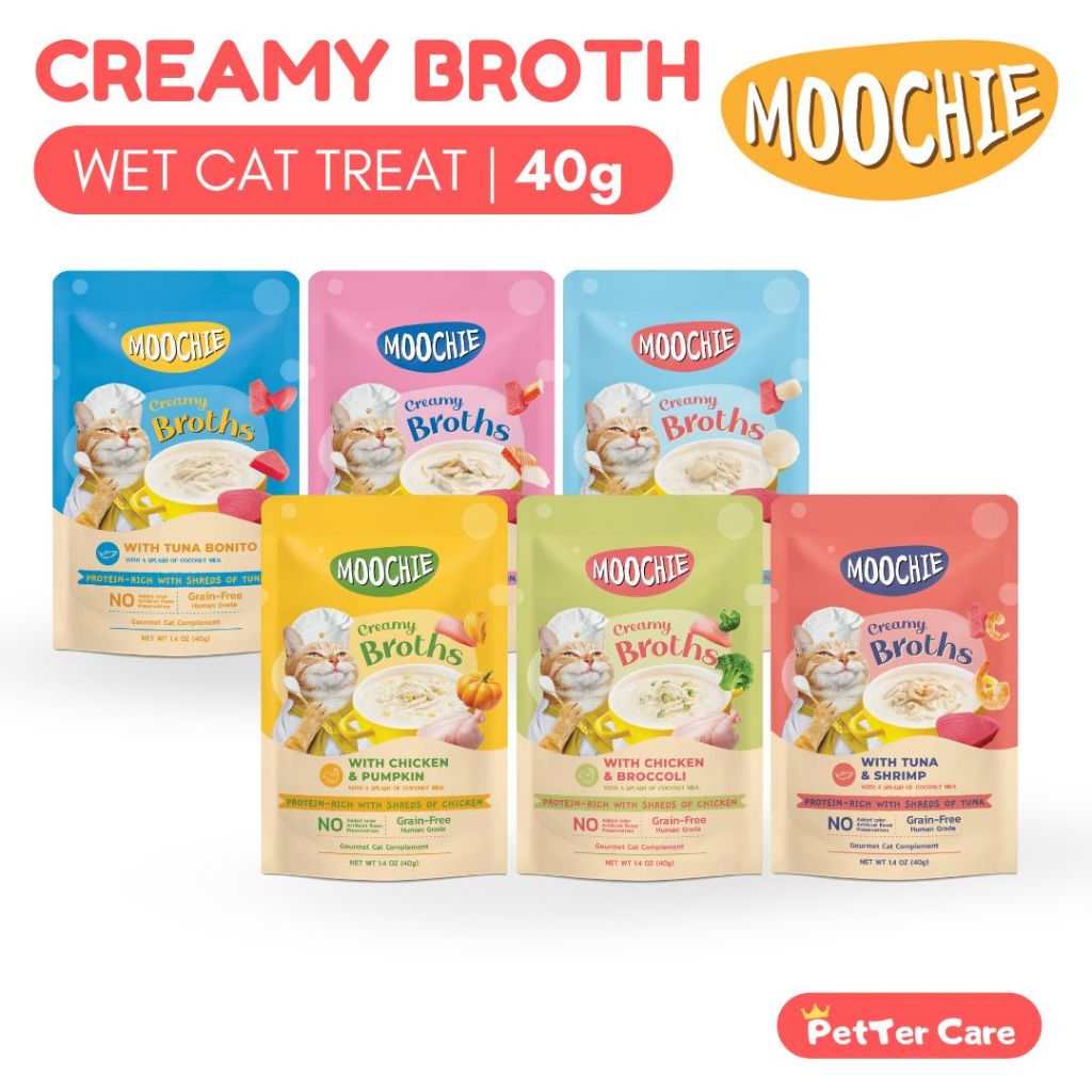 Moochie Creamy Broth Wet Cat Food Soup 40g Pouch 3 Flavors | Shopee ...