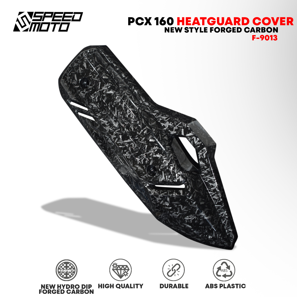 HONDA PCX 160 MUFFLER COVER GLOSSY HYDRO-DIP FORGED CARBON EXHAUST PIPE ...