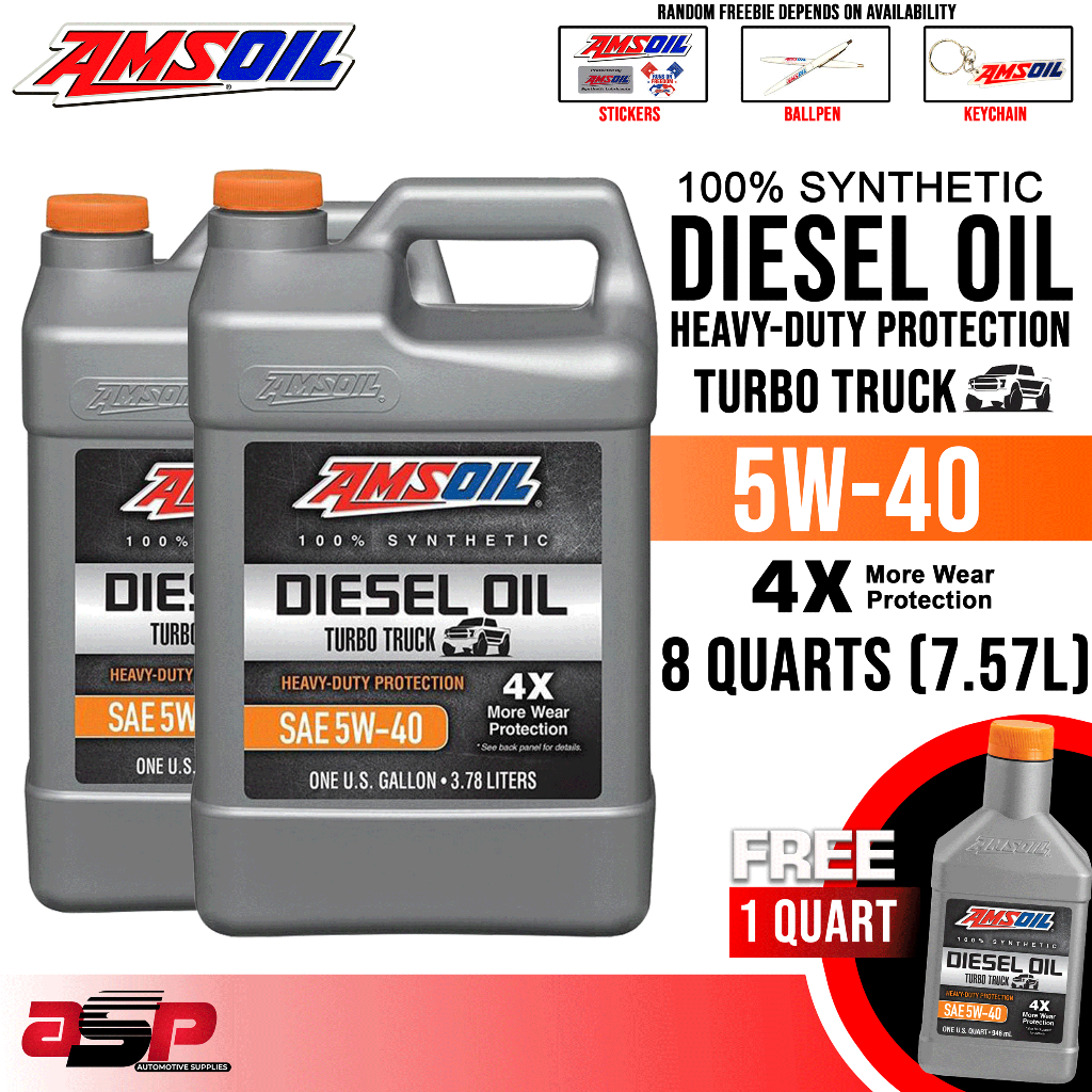Amsoil 5w40 Heavy-Duty Turbo Truck Synthetic Diesel Engine Oil 9 Quarts ...