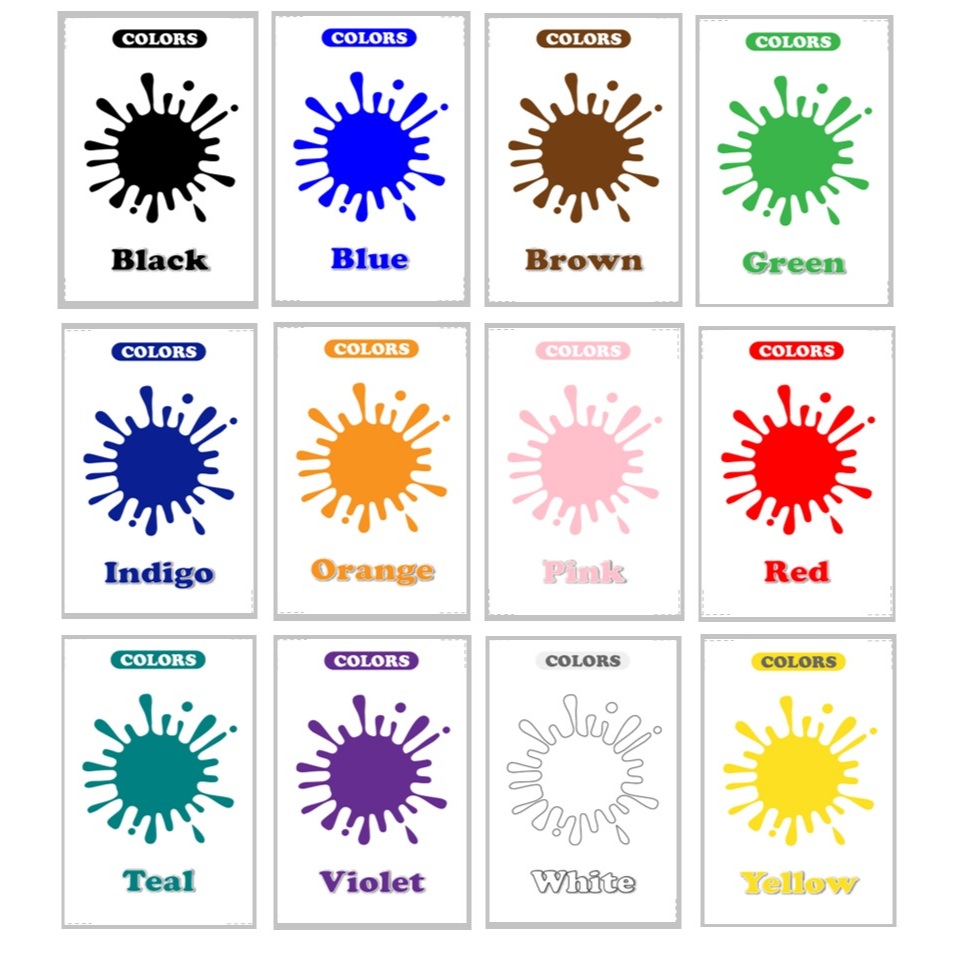 Laminated Flash cards Colors 12 pcs | Educational Learning material (2. ...