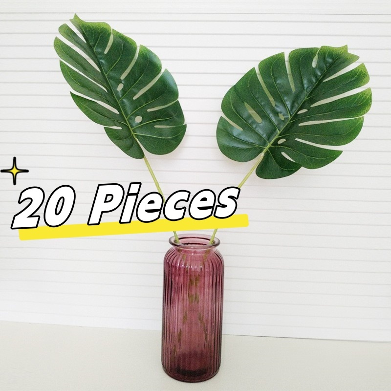 20 Pcs Green Turtle Plants Leaves Tropical Turtle Leaf Party Decoration ...