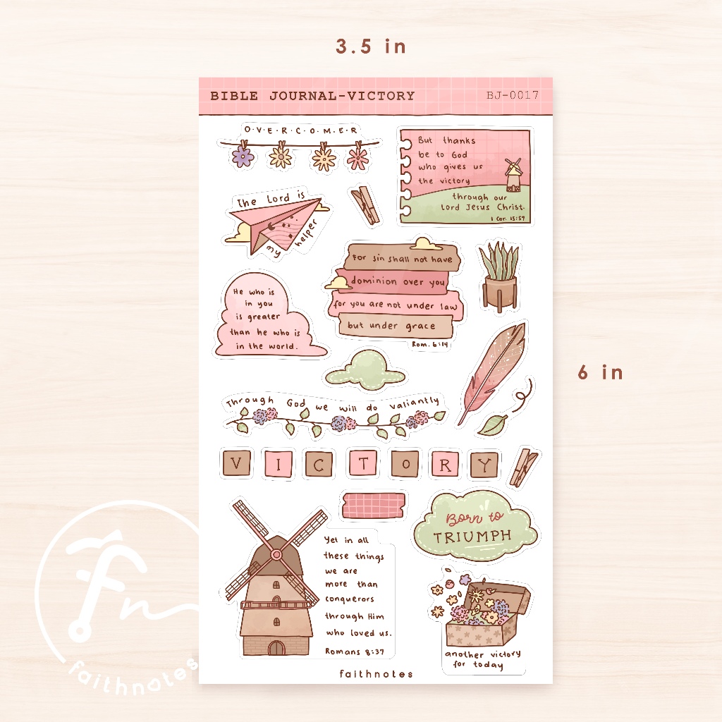 Bible Journal Sticker Sheet - VICTORY | Journal Sticker | Planner ...