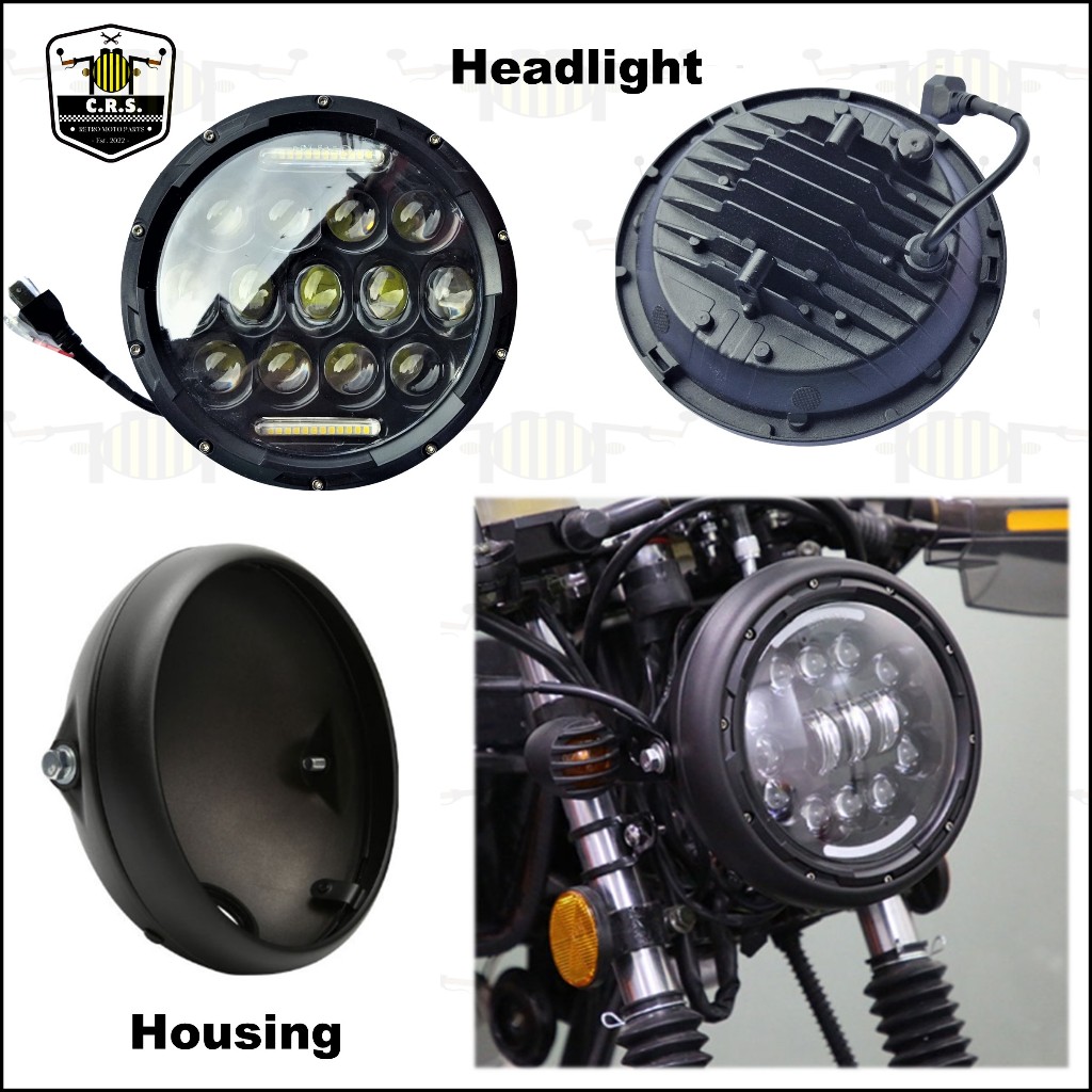 LED Headlight-Daymaker 7in Cafe racer and Scrambler parts | Shopee ...