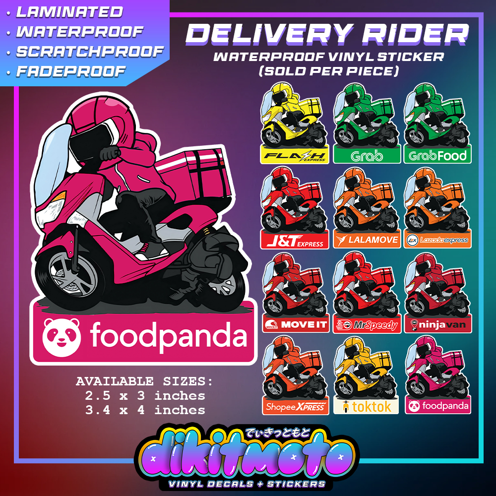 [dikitmoto] Delivery Rider App Waterproof Vinyl Sticker Helmet ...