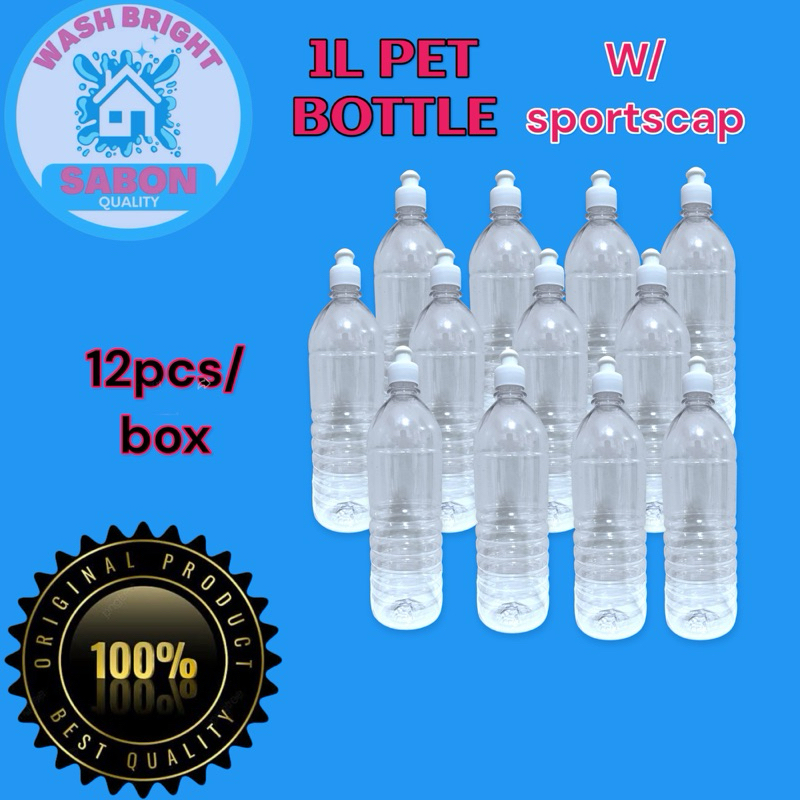 1L PET BOTTLE W/sportscap (12pcs/box) | Shopee Philippines