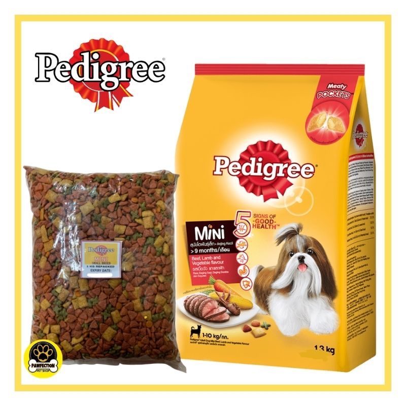 1 KG REPACKED Pedigree MINI ( for 9 months old up SMALL BREED dog ...