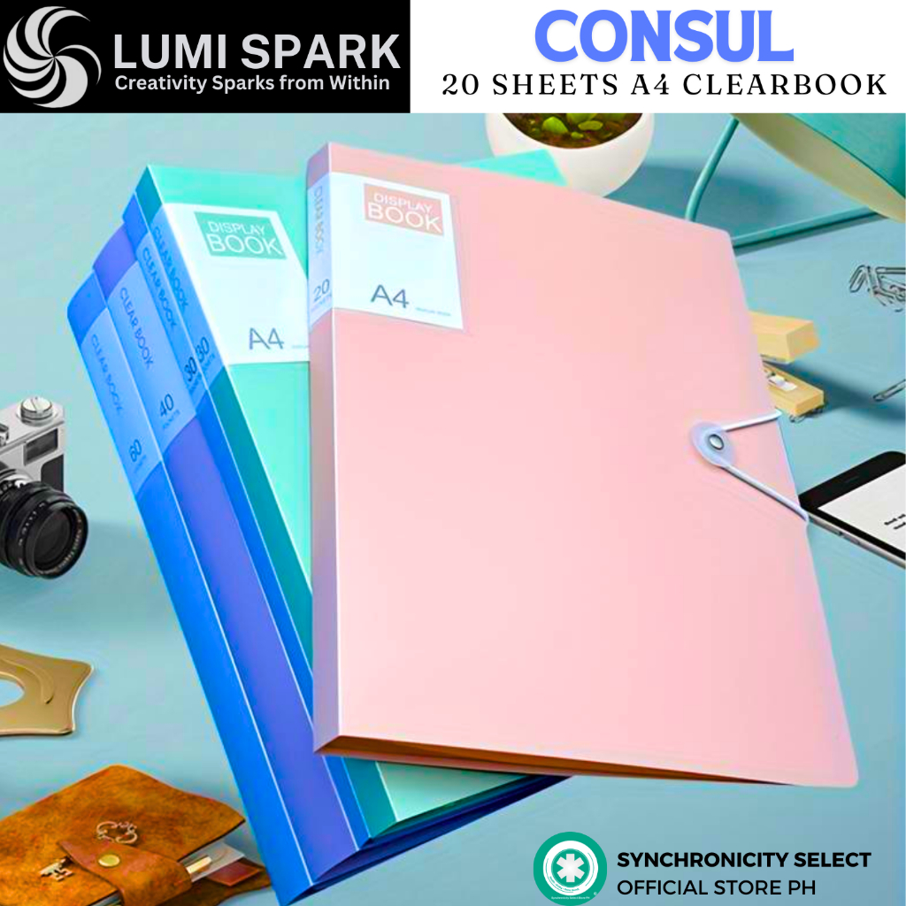 LUMISPARK CONSUL A4 Clearbook with Button Binding - Transparent ...
