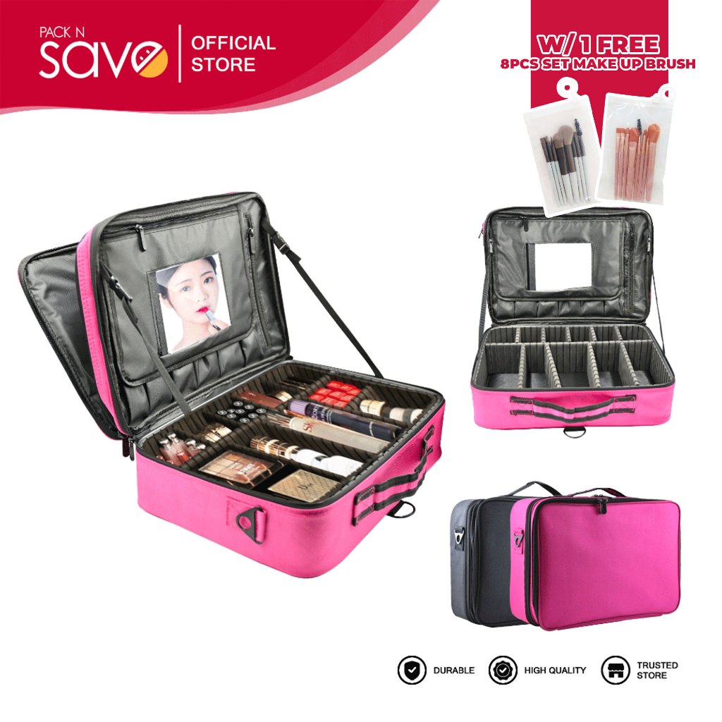 [PNS] 3 layers Large Portable Beauty Cosmetic Makeup Box Organizer Case ...