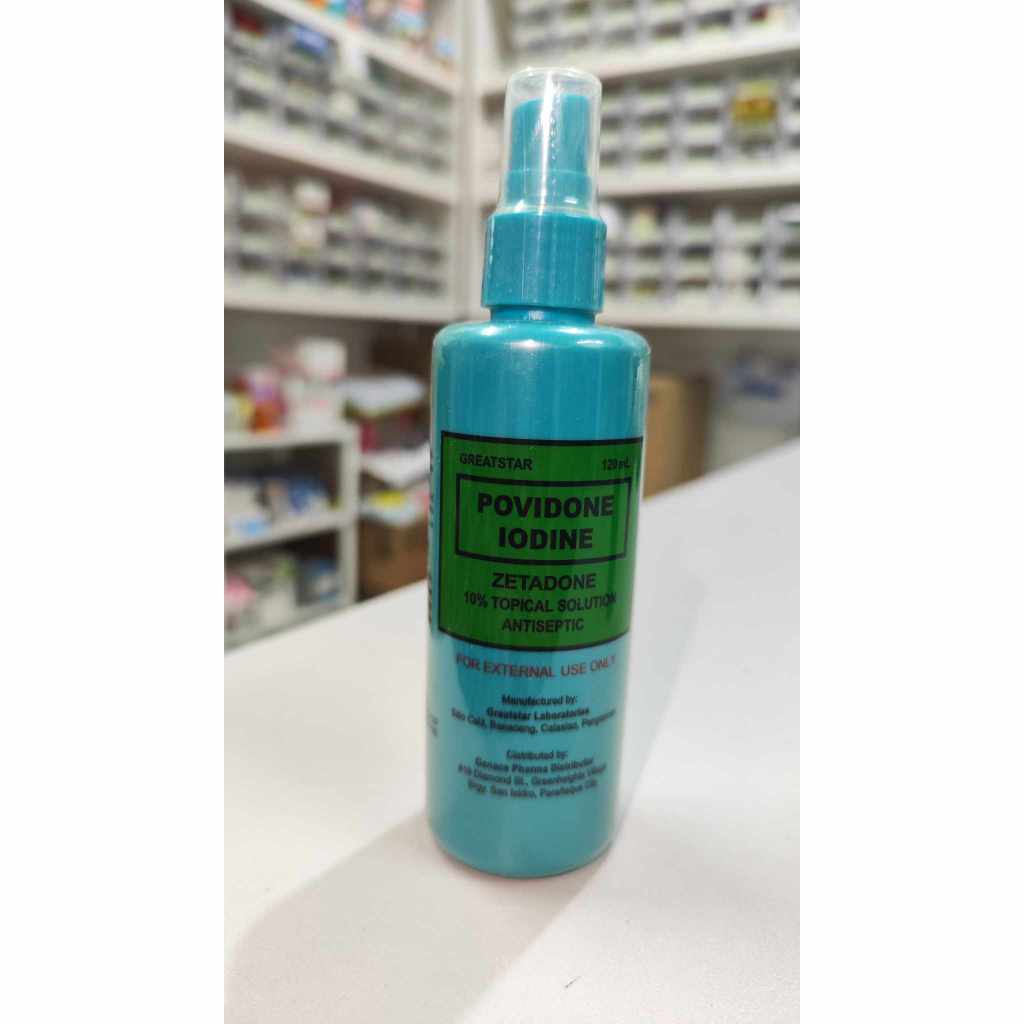 ZETADONE POVIDONE IODINE SPRAY BOTTLE NO LEAK Antiseptic 10% Topical Solution (Generic Betadine ...