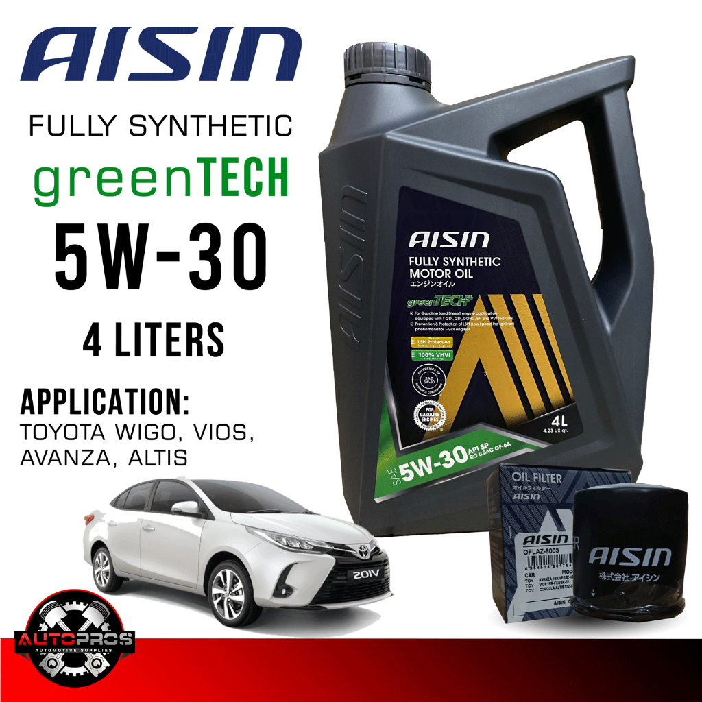 AISIN greenTECH+ 5W-30 100% Synthetic Engine Oil 4 Liters Bundle for ...