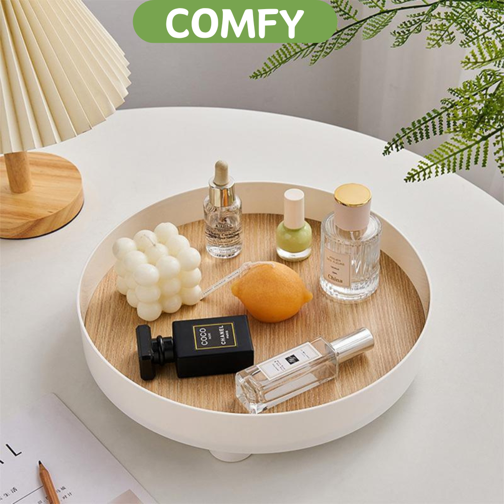 Vanity Counter Tray Round Cosmetic HolderHome Office Shelf Tray for ...