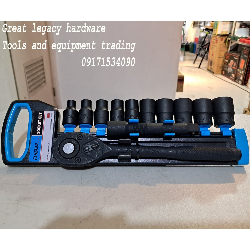 Flyman Heavy-Duty Compact Socket Set 1/2 Dr. | Shopee Philippines