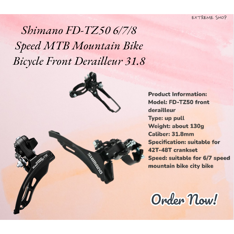 EXTREMEShimano FD-TZ50 6/7/8 Speed MTB Mountain Bike Bicycle Front ...