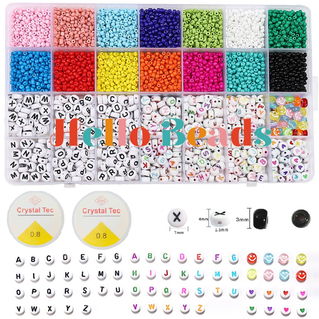 5000Pcs DIY Acrylic Letter Beads Set Name Bracelets Jewelry Making Kit ...